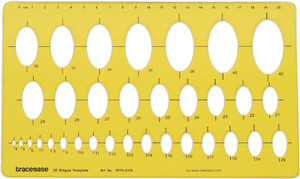 Traceease Traceease Geometric Drafting 35° Ellipse Template Drawing ...