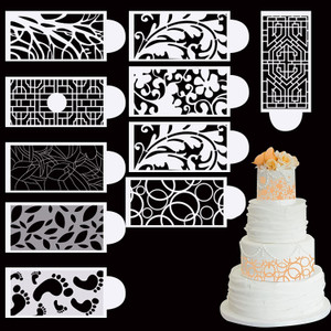 IVANA'S 10PCS Cake Decorating Stencils Mold, Cake Templates Baking ...