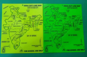 clipper INDIA MAP STENCIL 2 PC YELLOW ,GREEN Plastic Map Stencil (19 cm ...