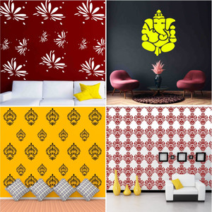 JAZZIKA Combo Stencils for wall painting (Size:- 16 X 24 Inch) Theme ...