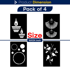 JAZZIKA Wall Stencils (Size :- 16 X 24 Inch) PATTERN- "World of Circle ...