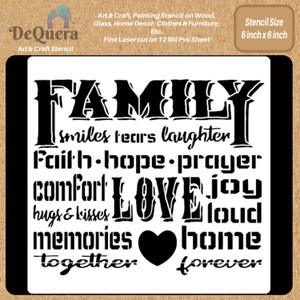 DEQUERA DeQuera Family Quotes Stencils for Craft and Art - Family Quote ...
