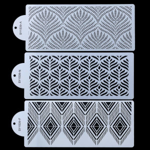 IVANA'S 1/3pcs Bohemian Style Cake Stencil Decorating Template Powdered ...