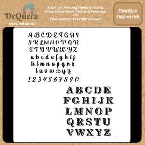 DEQUERA DeQuera Alphabet and Number Stencils for Painting on Canvas ...