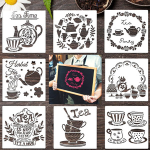 IVANA'S 8 Pieces Tea Stencils Teapot Painting Templates DIY Tea Theme ...