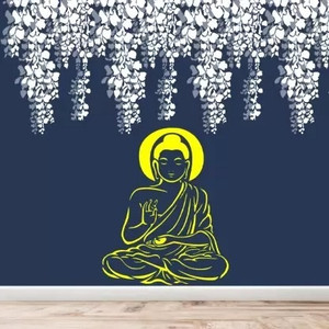 FLEXISHINE DECOR Cherry Falling Leaf & Peaceful Buddha Ji Art Print DIY ...
