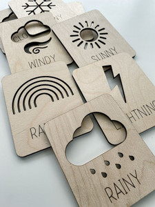 Curious Button Set of 6 pcs Wooden educational flashcards for your kids ...