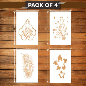 ARandNJ Painting Wall Stencils (Size :- 16 X 24 Inch) PATTERN- "Mewari ...