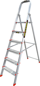 EMAC Aluminium 6 Steps Folding Ladder for Home, Shop & Office Use Slip ...