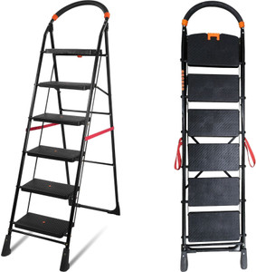 Trendy 6 Step Heavy Duty Foldable Step Ladder with Anti-Skid Shoes and ...