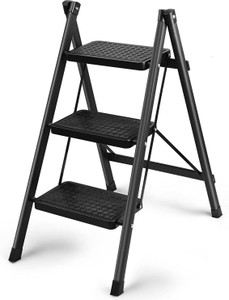 KriShyam 3 Step Ladder, Folding Stool with Non-Slip Widen Steps, Safe ...