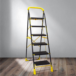 TNT Cameo Special 6 Step Heavy Duty Foldable Step Ladder-Yellow-Black ...