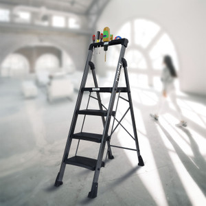 Plantex Mild-Steel Hulk Folding 4 Step Ladder for Home with Advanced ...