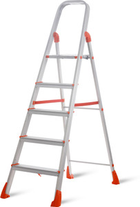 TRUPHE 5 Step Aluminium Ladder for home with anti-slip Boots, Wide ...