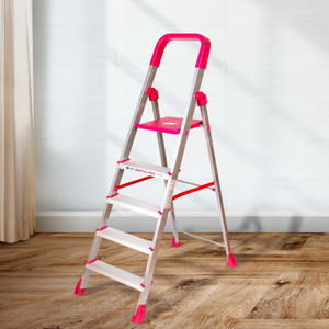 TNT Maple Pro 5-Step Foldable Aluminium Ladder-(Pink) Aluminium Ladder ...
