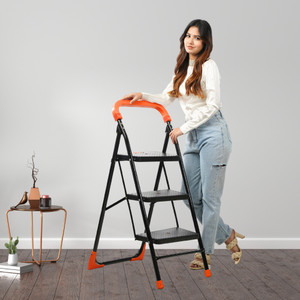 CIPLA PLAST LifeStyle 3 Step Ladder | Steel Heavy Duty Strong | Wide ...