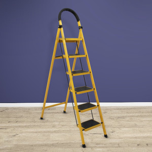Plantex Compact Foldable 6-Step Ladder for Home - Wide Anti Skid Steps ...