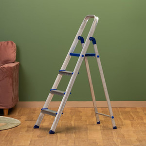 SKP FACTORY Aluminum 4 step ladder anti skid ladder Adjustable for home ...