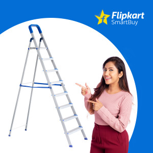 Flipkart SmartBuy 8 Step Hybrid Heavy Duty Foldable Aluminium Ladder ...