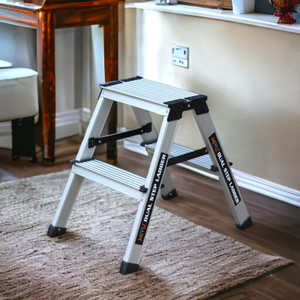 Mivu 2steps Premium Anodized Dual Step Ladder|Both Side Steps for Home ...
