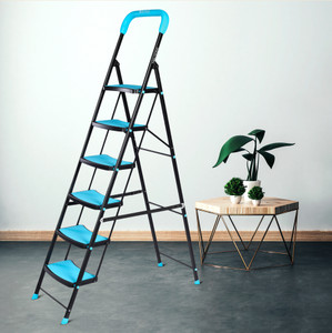 Bathla Ascend 6 Step Heavy Duty Steel Ladder for Home - Blue & Black ...