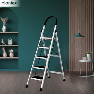 Plantex Anti-Skid Strong Foldable Wide 5 Step Ladder/Ladder for Home ...