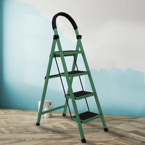 Cheston 4-Step Foldable MS Steel Home Ladder - 5.1 FT, Anti-Skid, 150 ...