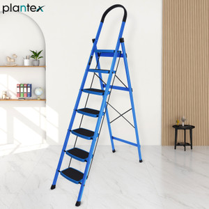 Plantex Premium Steel Foldable 7-Step Ladder for Home - Wide Anti Skid ...