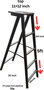Qutbi Steel 2×1 pipetop iron folding ladder Steel Ladder Price in India ...
