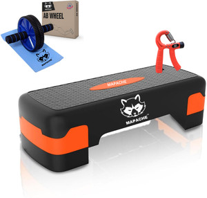 MAPACHE Aerobic Stepper With Ab Wheel roller Plus Hand Gripper Combo ...