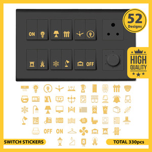 RSB HUB 1.5 cm Aesthetic Transparent Golden Design Switch Icon Sticker ...