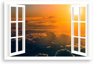 PRINTHUBS 45.72 cm Natural Sunset 3D Window Poster For Room Home Wall ...