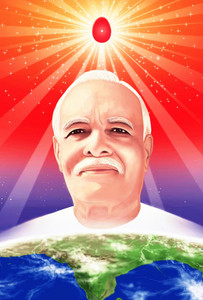 ShubhFly 47 cm Brahma Baba Sticker | Shiv Baba Om Shanti Point of Light ...