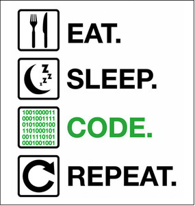 Starxdecals 30 cm Coding funny quotes wall sticker - Eat sleep code ...