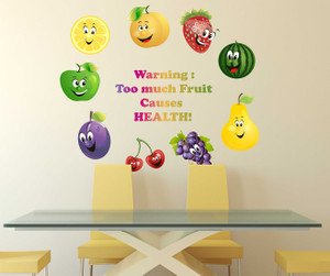 Tuffuk 80 cm Fruits | Wall Stickers | PVC Vinyl | Non-Reusable Sticker ...