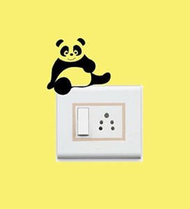 DreamKraft 4 cm Decorative Funny Panda Switchboard Sticker -Set of 4 ...
