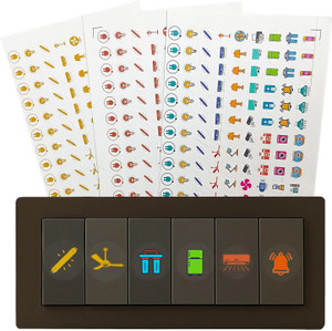 Autocube 1.5 cm 500+ Switch Board Button Stickers for Home,30+ Icons ...