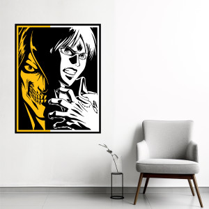ArtfulDecals 60 cm Aot Eren Yaga cool wall sticker Self Adhesive ...