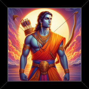 voorkoms 8 inch Lord Ram Ji With Sun Spritual Poster For Home, House ...