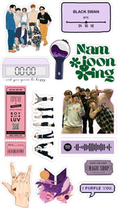 Yaduvanshi 5 cm AESTHETIC BTS PHONE STICKERS Self Adhesive Sticker ...