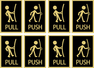 Royal Scroll Designwork 4.6 inch Push and Pull Stickers for Glass Door ...