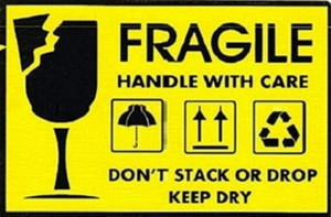 BlackDreams 10 cm Fragile Don't Stack or Drop Keep Dry Label (4x2.5 ...