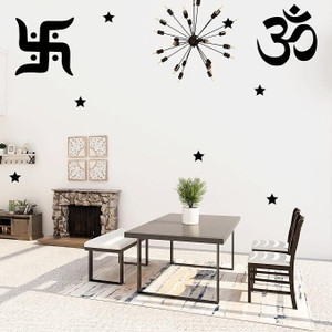 Ashamohar 8 cm Home Decor Swastik With Om Wall Stickers for Pooja Room ...