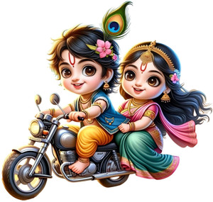 Approach Decor 48 cm Little Baby Radha Krishna Wall Sticker Self ...