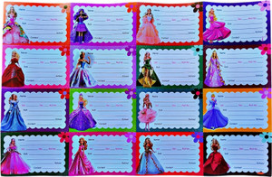 Super Easy 7.1 cm 80 Stickers Princess Girls Theme Name Slip Note Book ...
