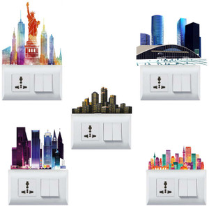 Design Zoo 13 cm Various Cities Switch Board Sticker Self Adhesive ...