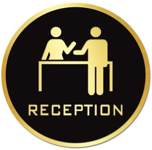 wall mitra 6 inch Acrylic Gold Reception Sign Board For Stores, Café ...