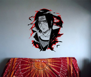 WallWonders 40 cm " Itachi Uchiha " Multi color Vinyl Wall Stickers ...
