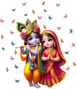 STICKER STUDIO 20 inch PVC Vinyl Radha Krishna Wall Stickers Size - 20 ...