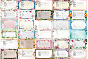 PRINTHUBS 3.5 inch Floral Cartoon Name Slip Stickers Tag for Notebook ...